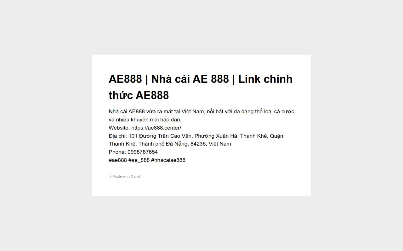 AE888 | Nhà cái AE 888 | Link chính thức AE888
